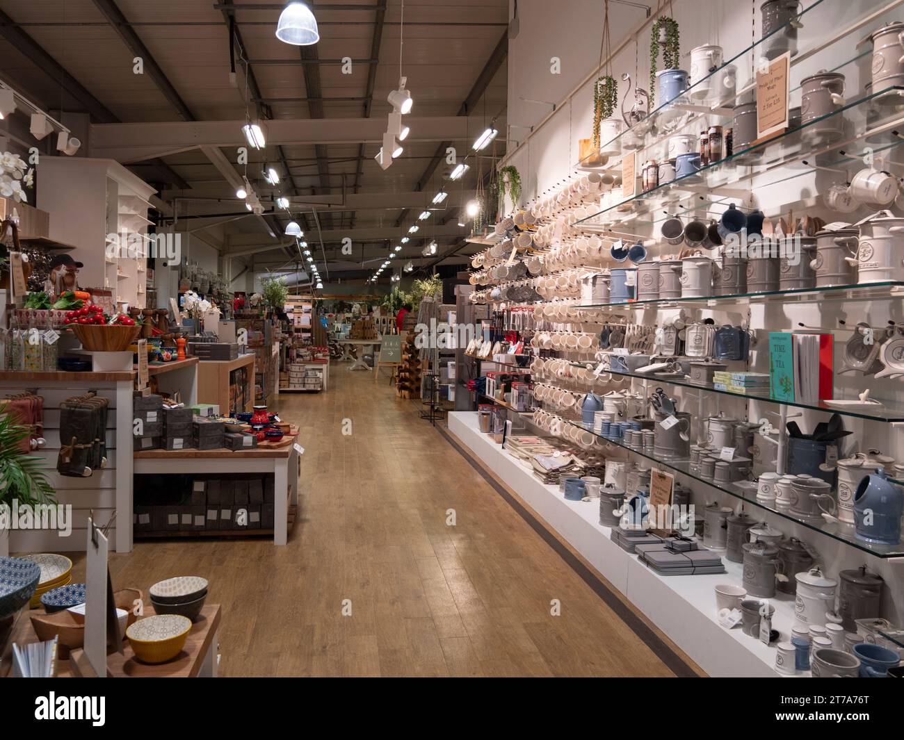 The image is of a large under cover retail park shown here with kitchen ...