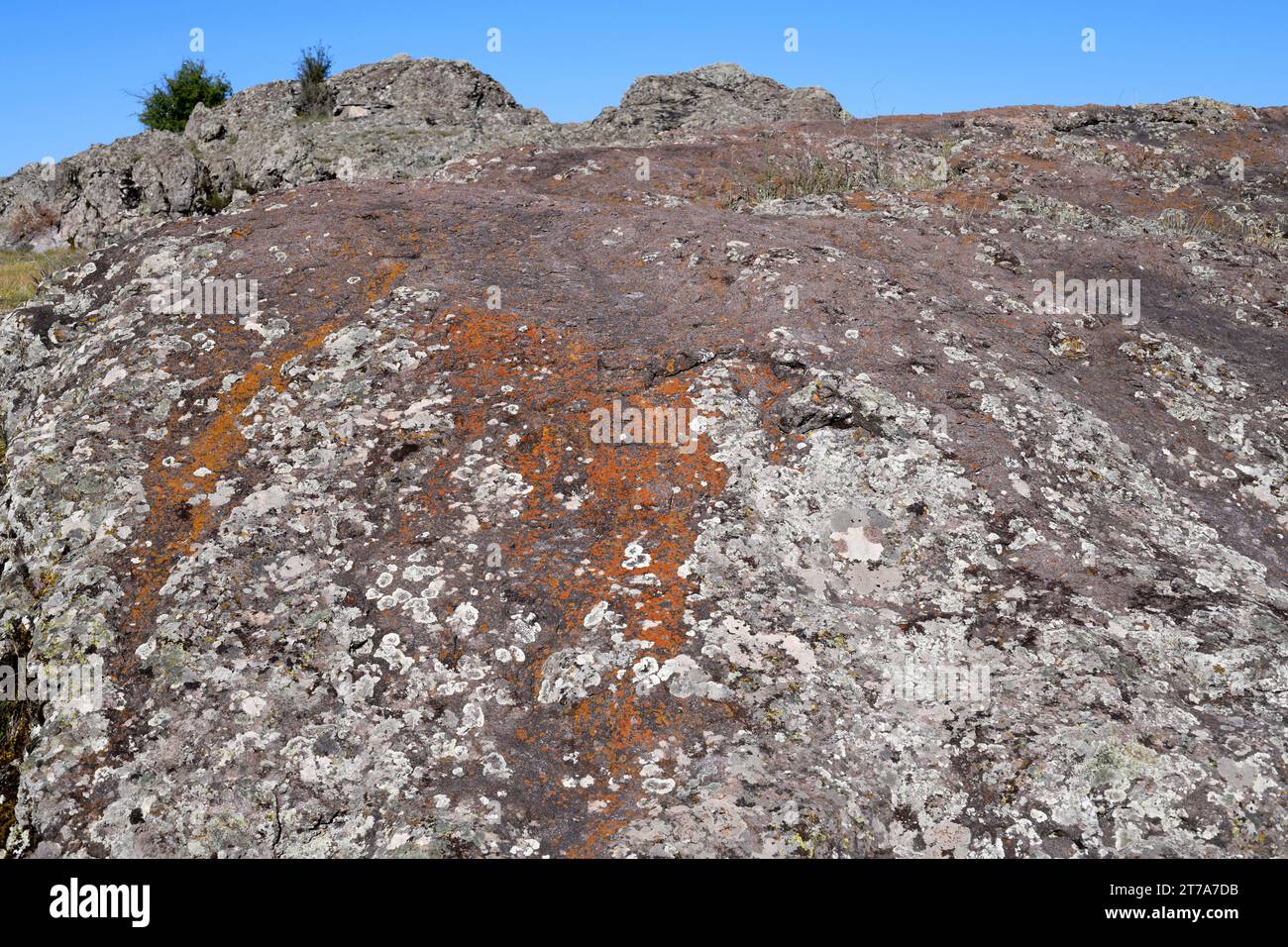 Volcanic outcrop of andesita from Permian. Cerros volcánicos de la ...