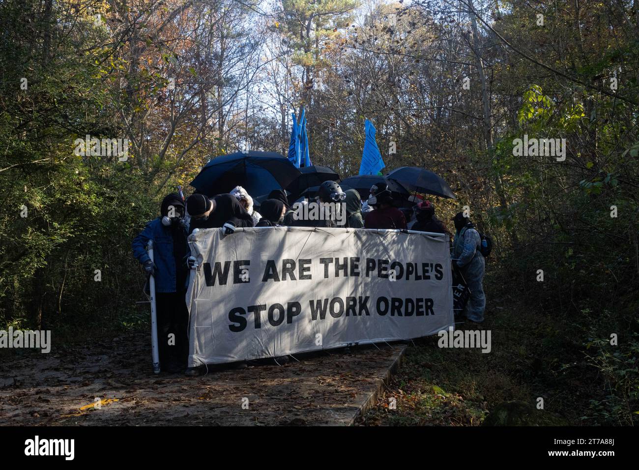 ‘Stop Cop City’ activists march towards the construction site for the ...