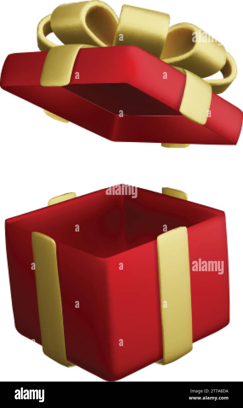 Open red gift box surprise illustration Stock Vector Image & Art - Alamy