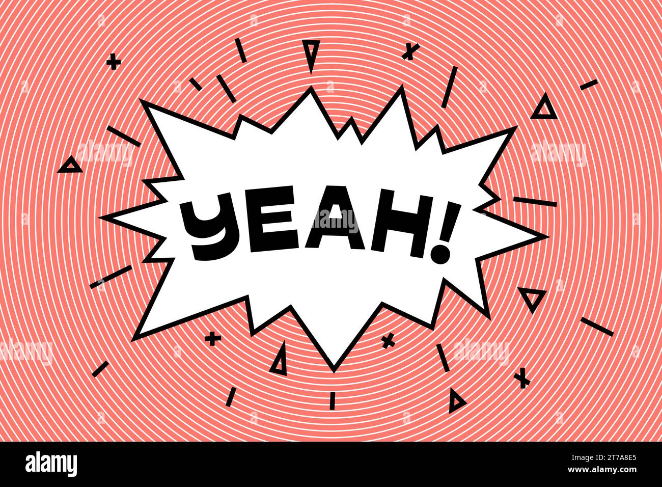 Yeah word in comic speech bubble boom. Cartoon style illustration Stock Vector Image & Art - Alamy