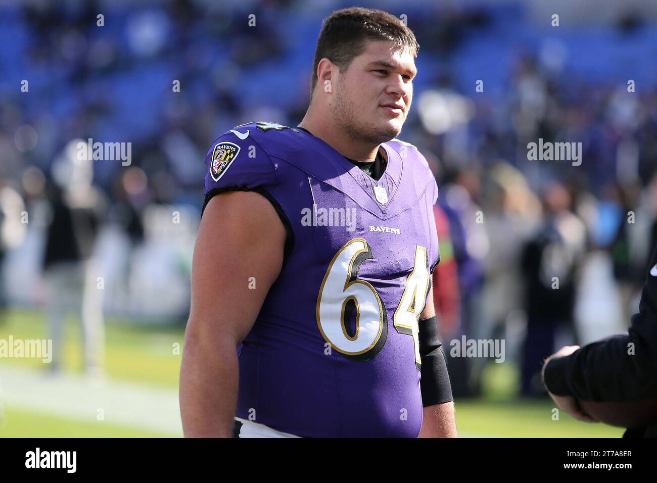 Baltimore Ravens center Tyler Linderbaum (64) pictured before an NFL ...