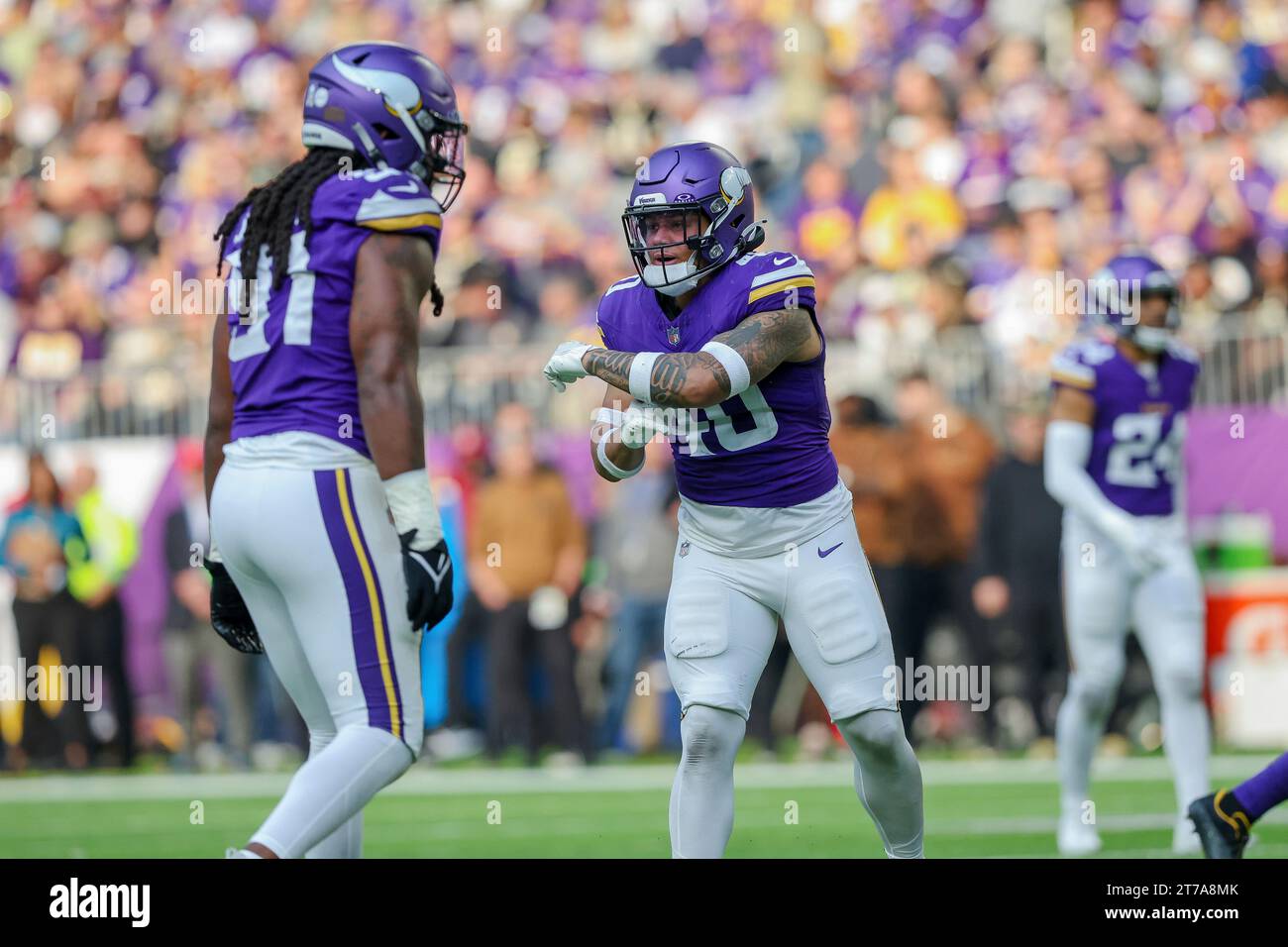 Minnesota Vikings linebacker Ivan Pace Jr. (40) in action during the first half of an NFL ...