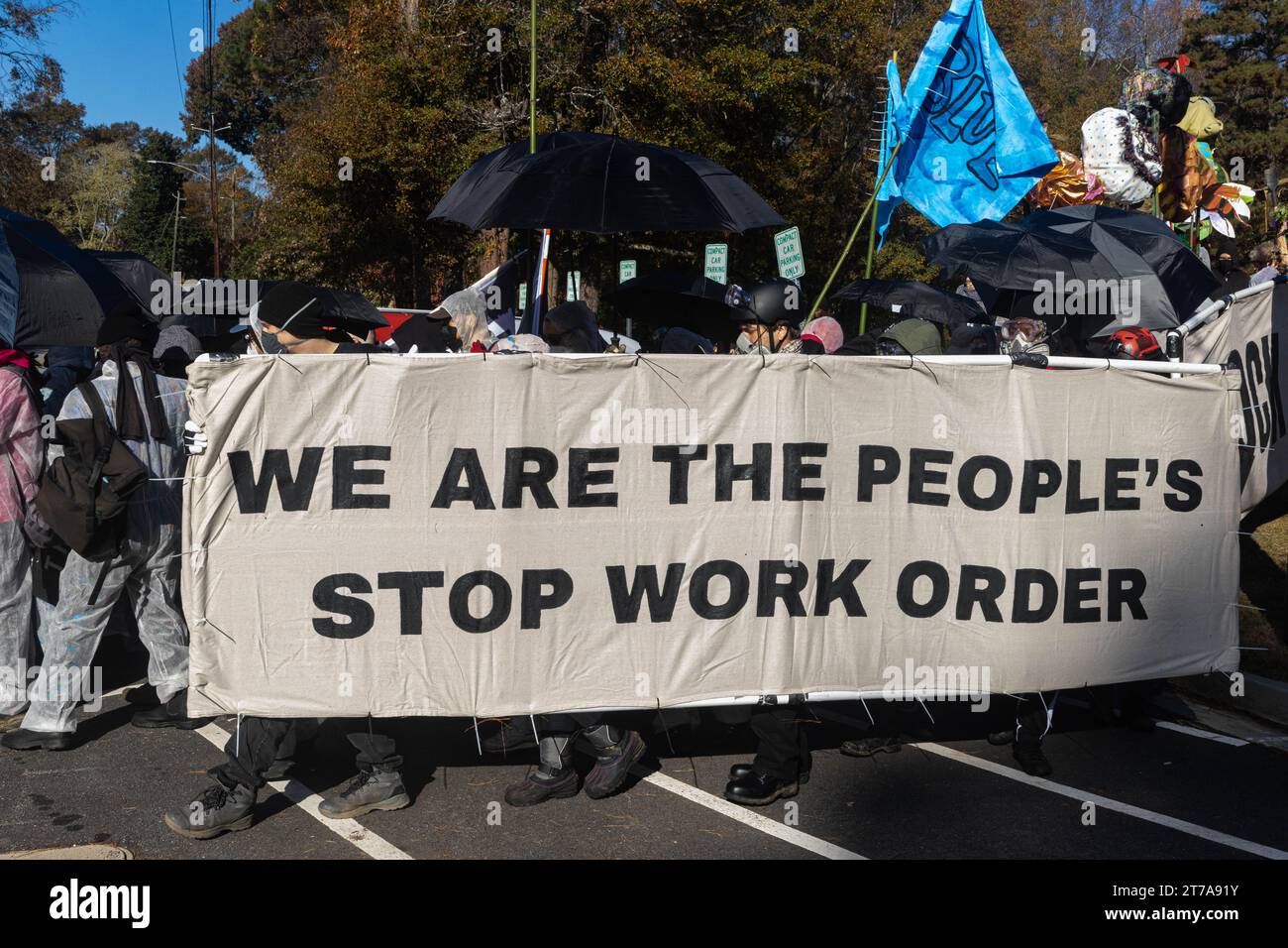 Atlanta, USA. 13th Nov, 2023. ‘Stop Cop City' activists march towards ...