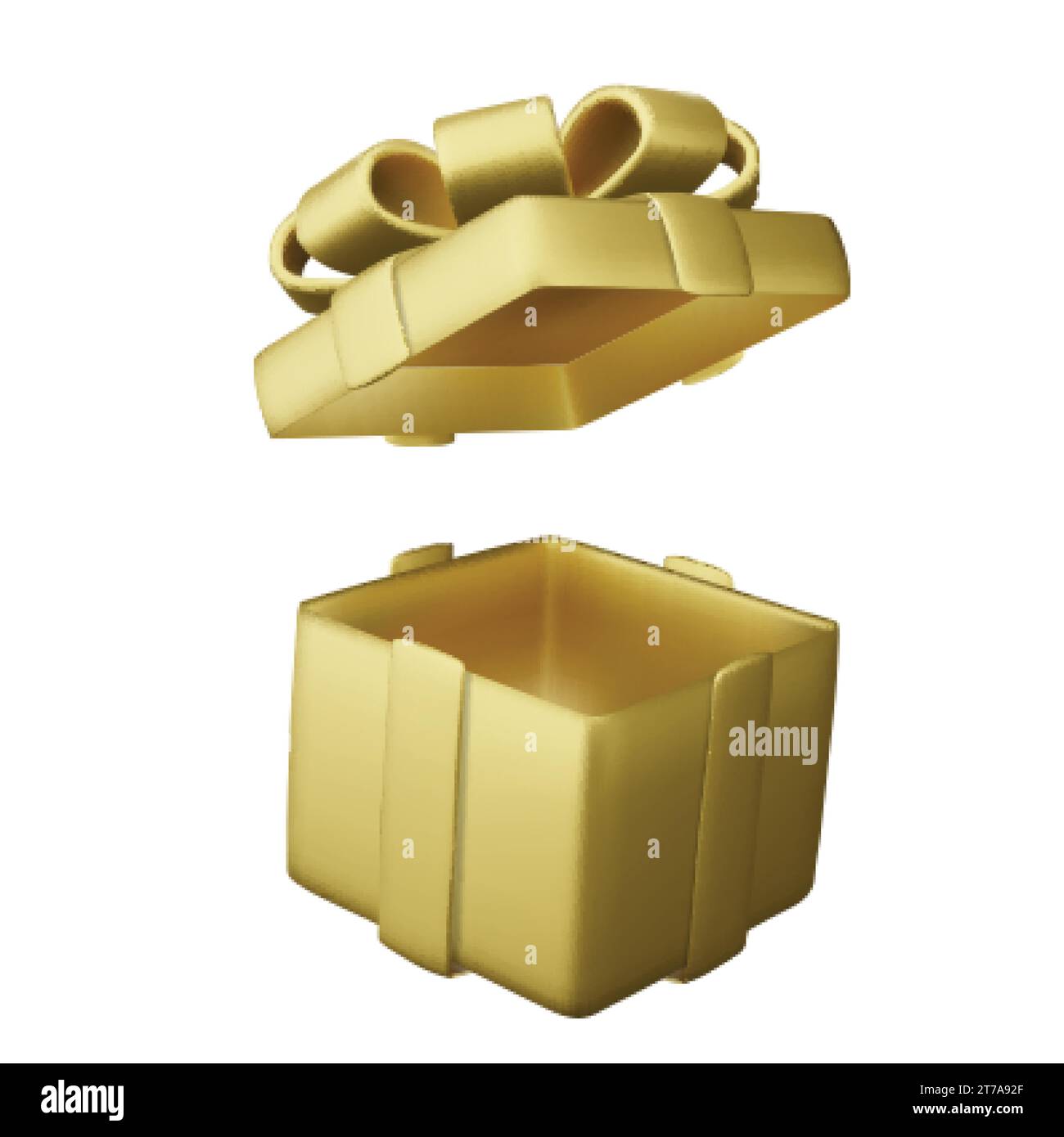 Open gold gift box surprise illustration Stock Vector Image & Art - Alamy