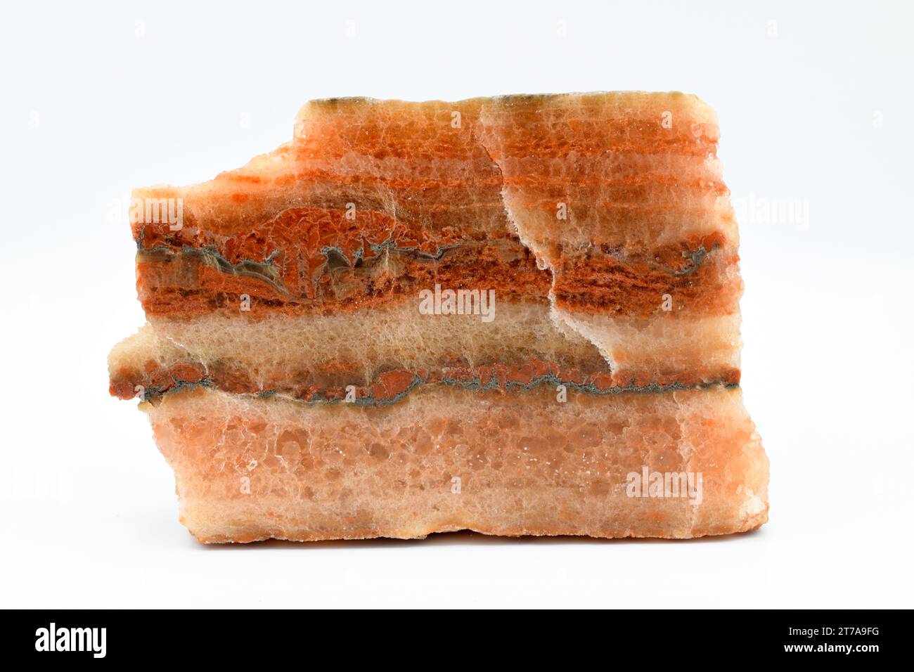 Halite (white), sylvine (orange) and clay (grey). Halite is a sodium ...