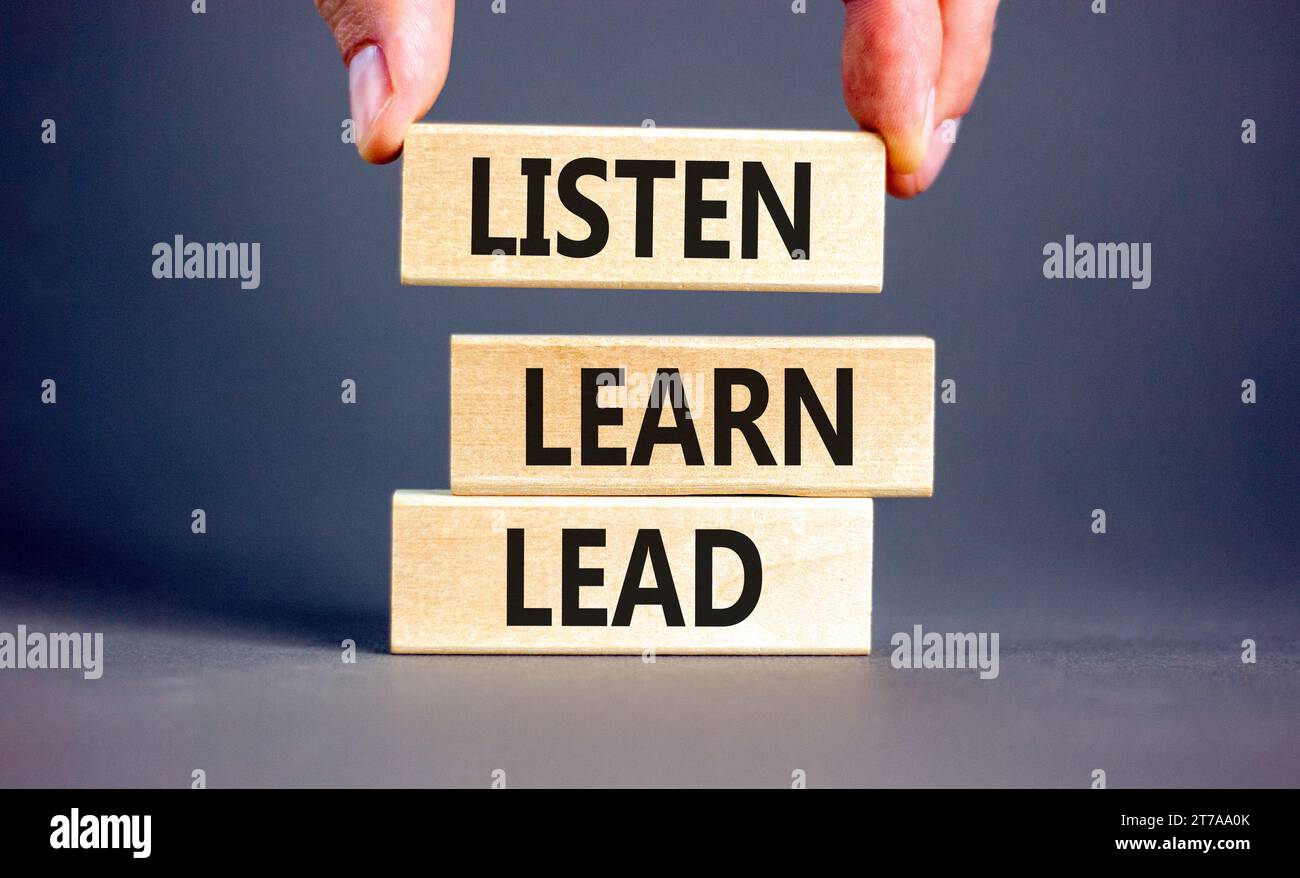 Listen learn lead symbol. Concept word Listen Learn Lead on beautiful ...