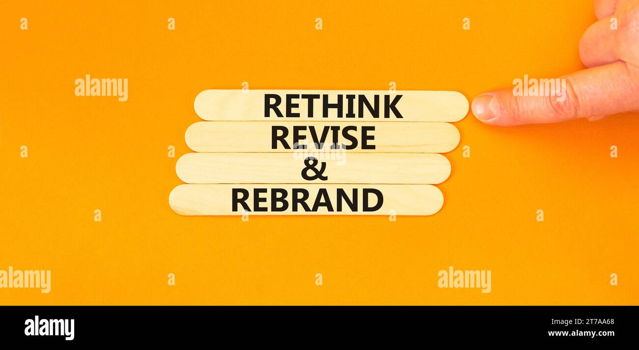 Rethink revise rebrand symbol. Concept word Rethink Revise and Rebrand ...