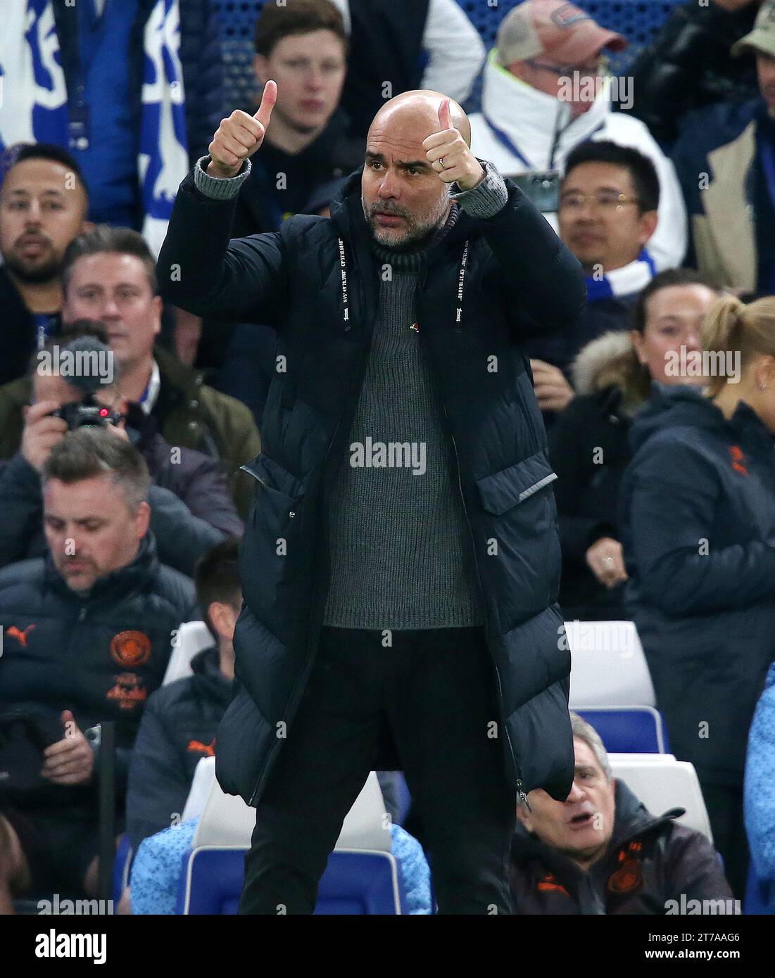 GOAL 3-2, Josep Guardiola Manager of Manchester City goal celebration ...