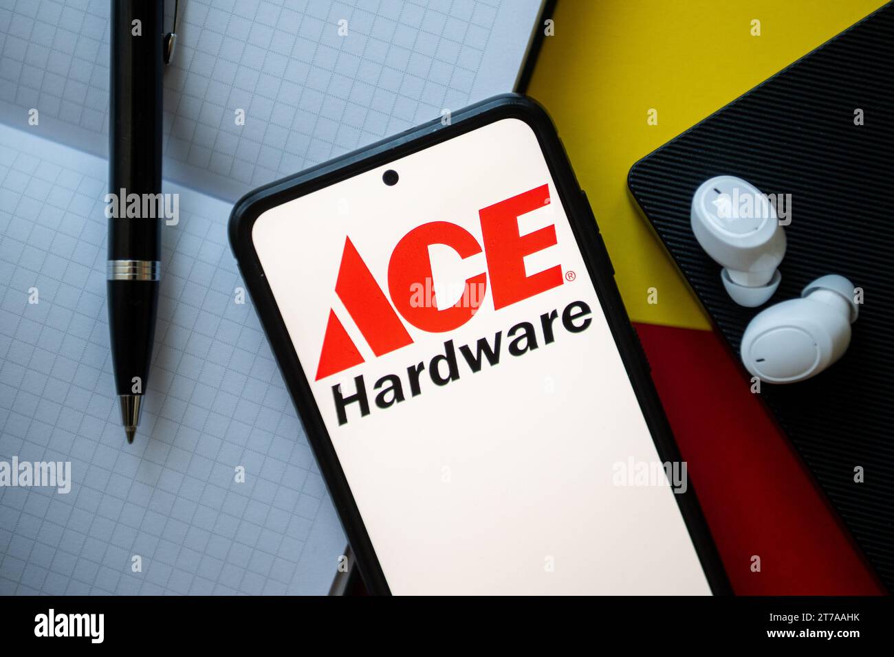 In this photo illustration a ACE Hardware logo seen displayed on a ...