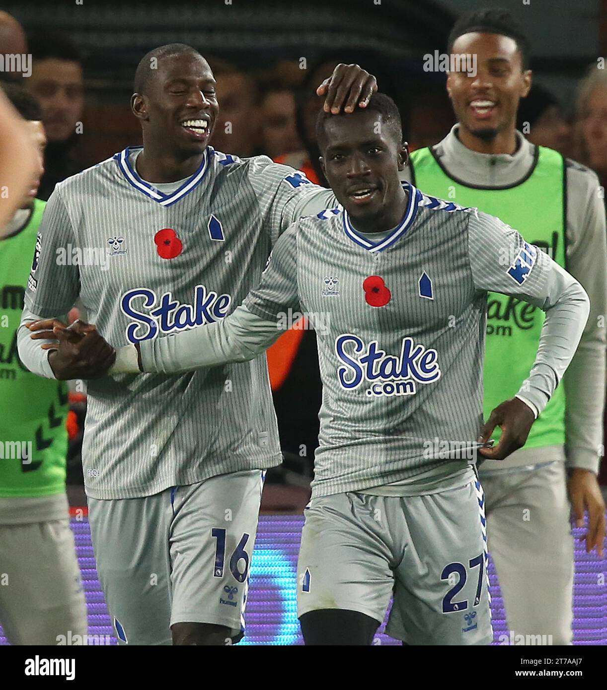 GOAL 3-2, Idrissa Gueye of Everton goal celebration with Abdoulaye ...