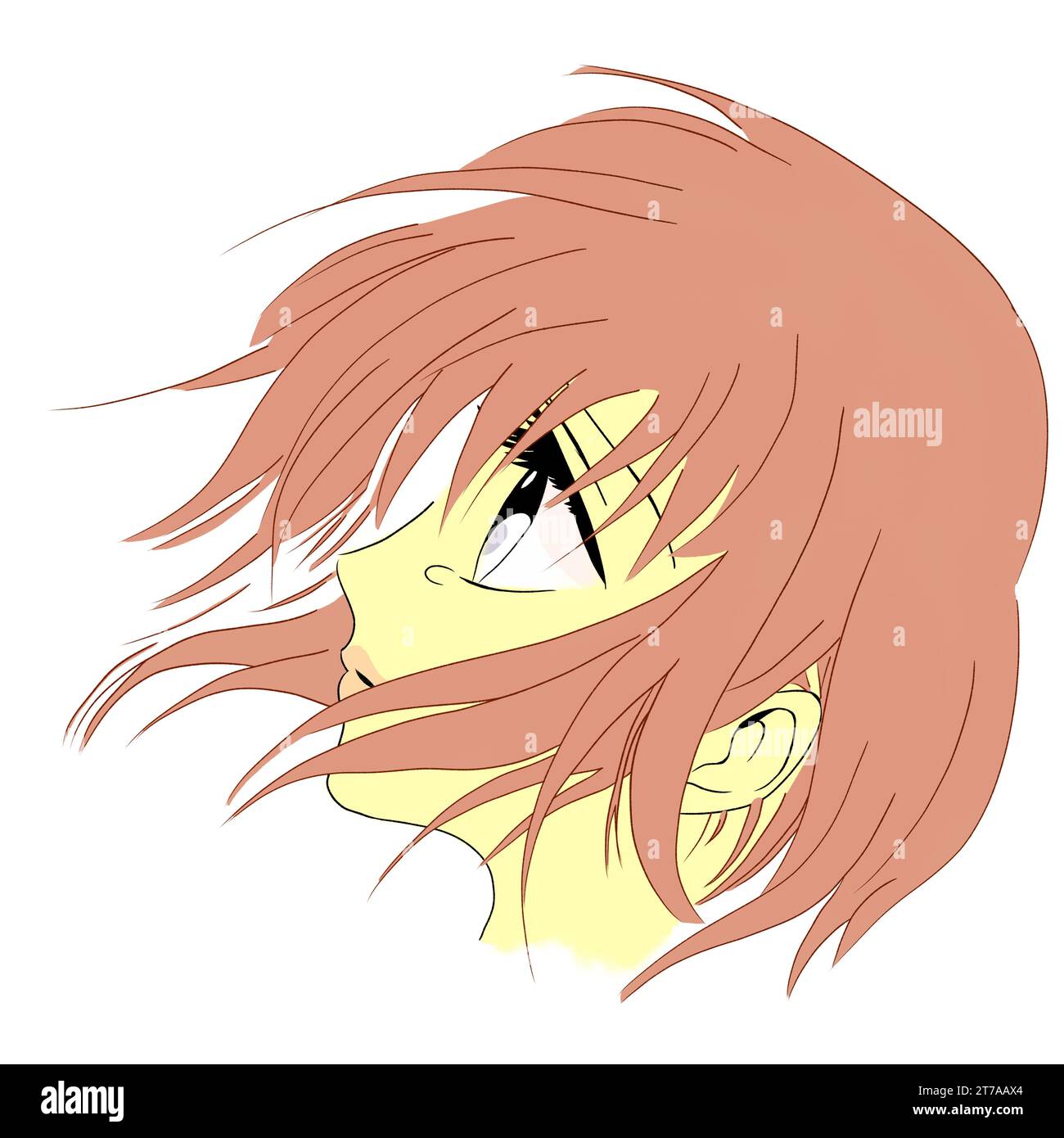 Digital pencil drawing of fictional female character. Color ...