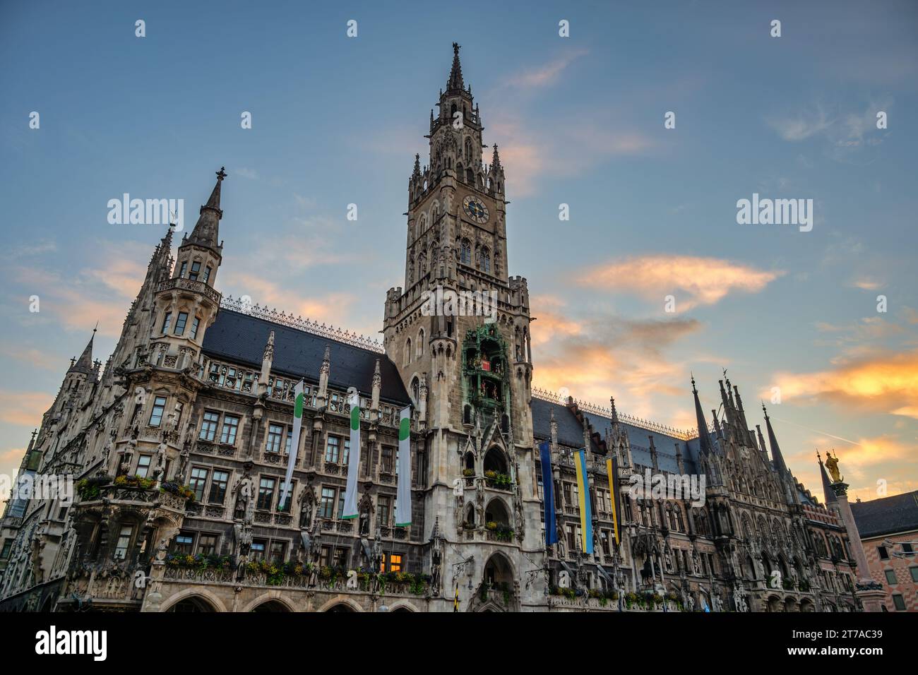 Munich (Munchen) Germany, sunrise city skyline at Marienplatz new Town ...