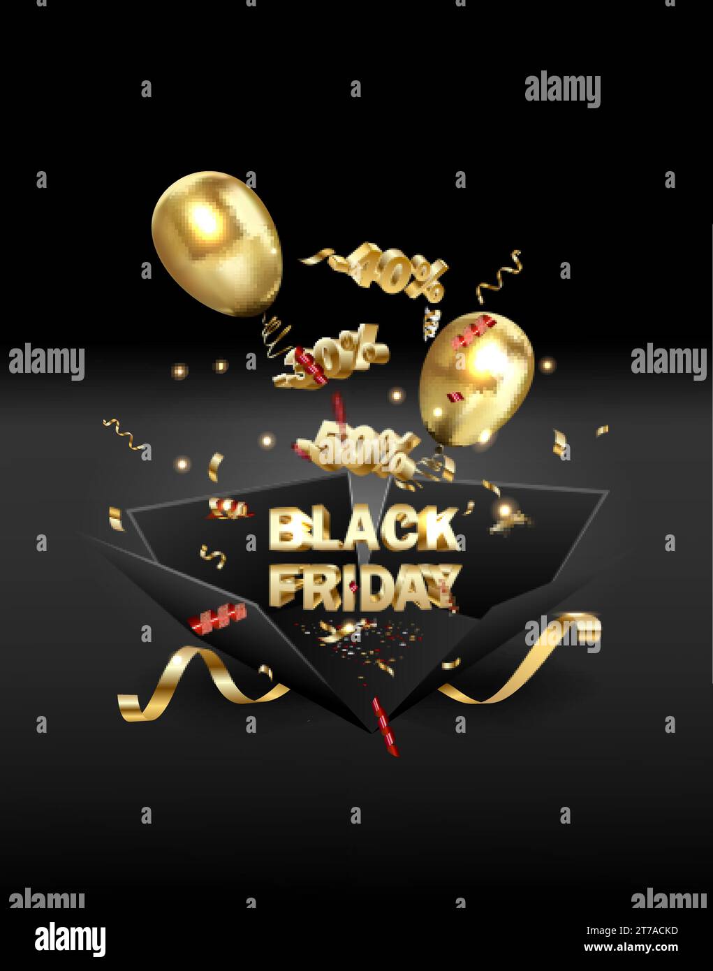 Black Friday limited sale offer. Dark background golden lettering ...