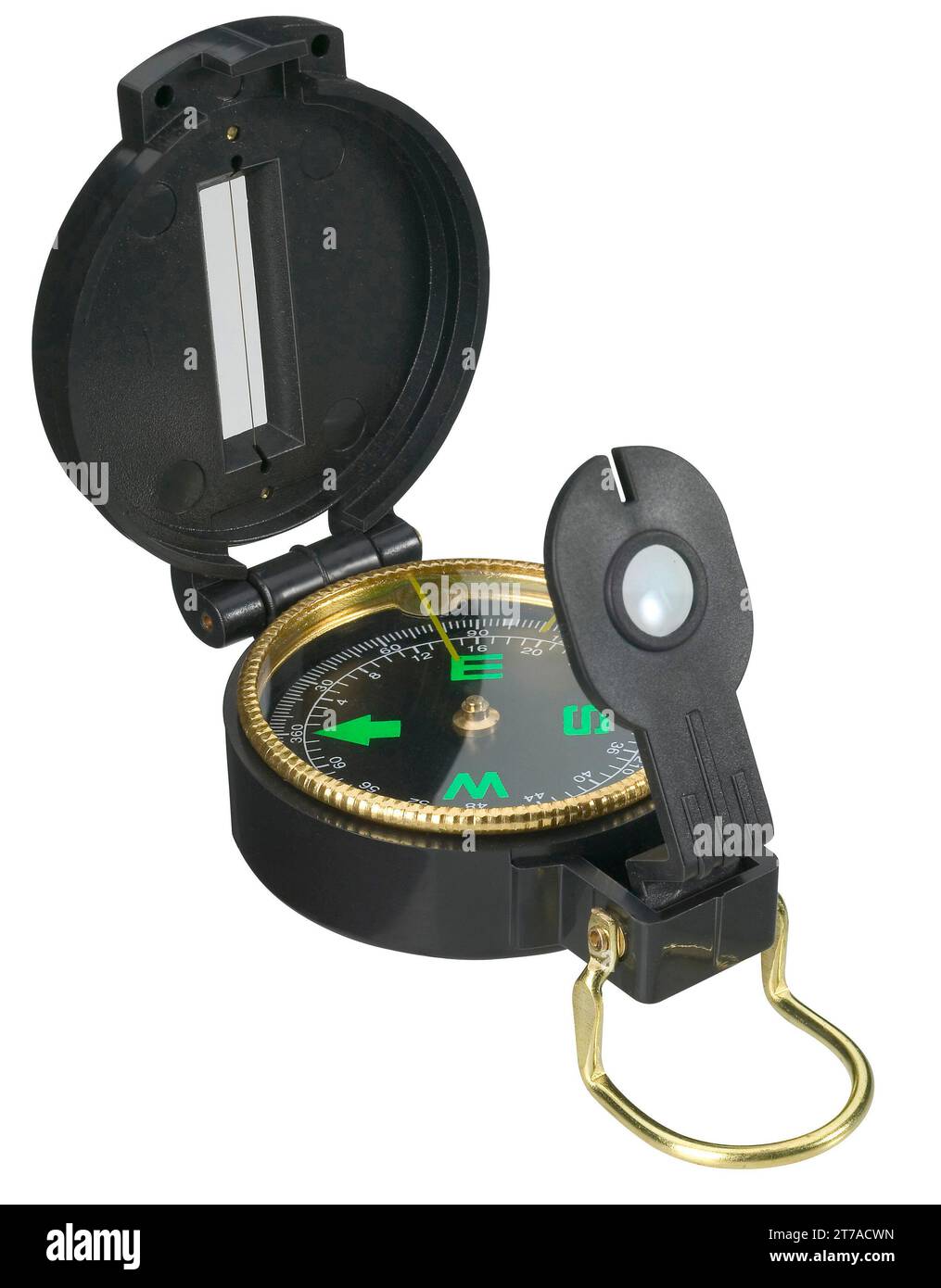 Handheld compass on white background Stock Photo - Alamy