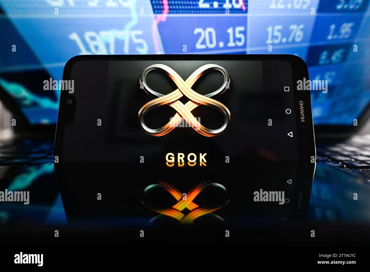 In this photo illustration, a Grok Token is displayed on a smartphone ...