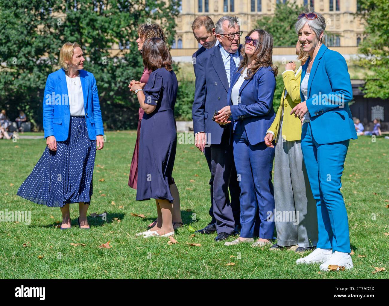 Liberal Democrat MPs gather in Victoria Tower Gardens, Westminster to ...