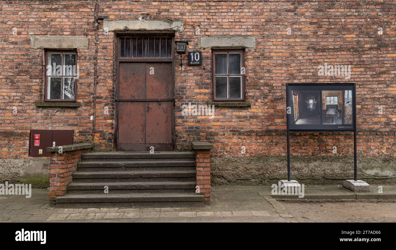 Oswiecim, Poland - July 17, 2023: Door to barrak at Memorial and museum ...