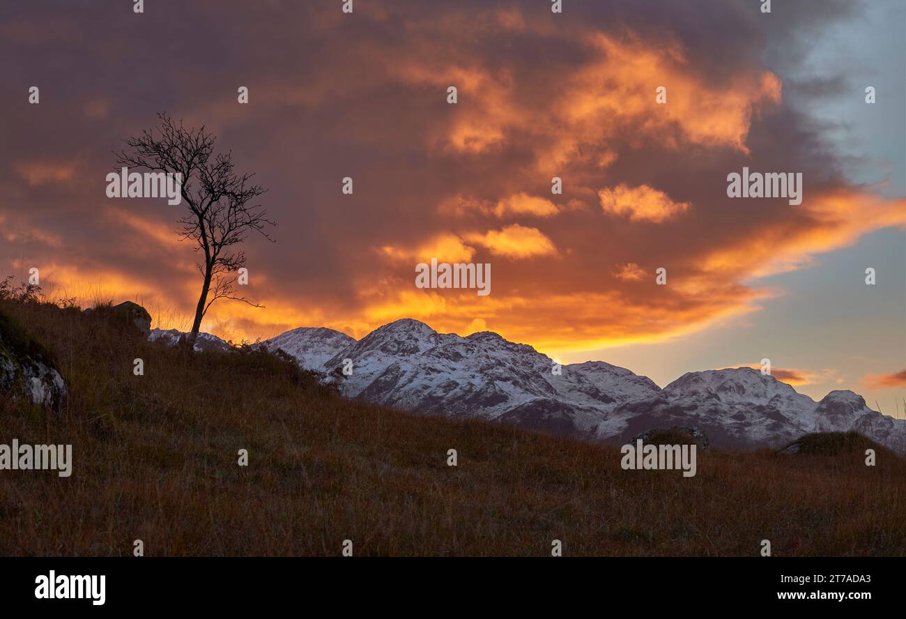 Sunset in the Scottish Highlands Stock Photo - Alamy