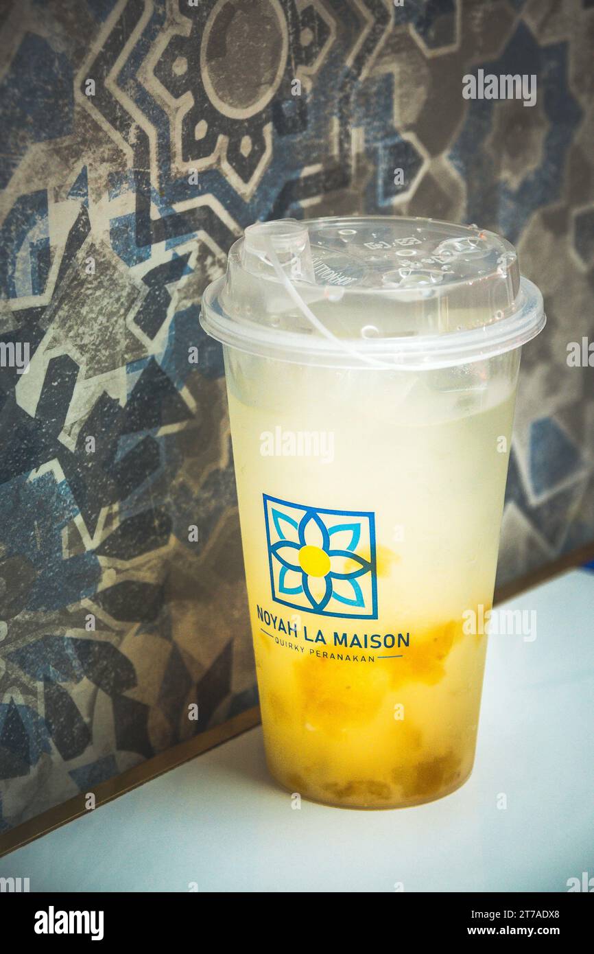 Yuzu Citrus Calpis Fizz of yuzu fruit flavouring and calpiz in a ...