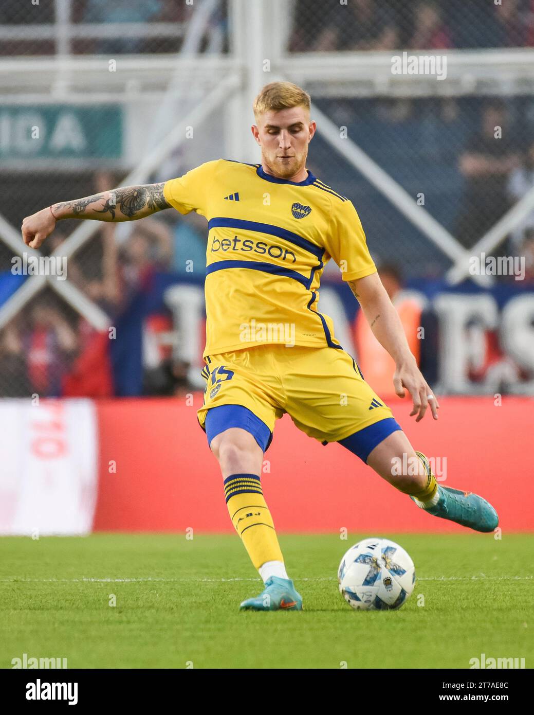 Nicolas Valentini of Boca Juniors during the Liga Argentina match ...