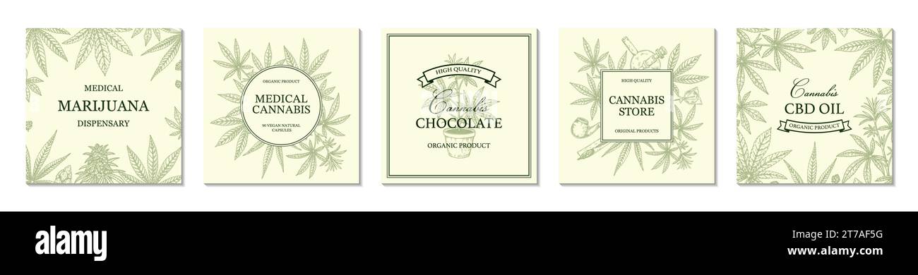Cannabis square design for packaging, social media posts, store ...