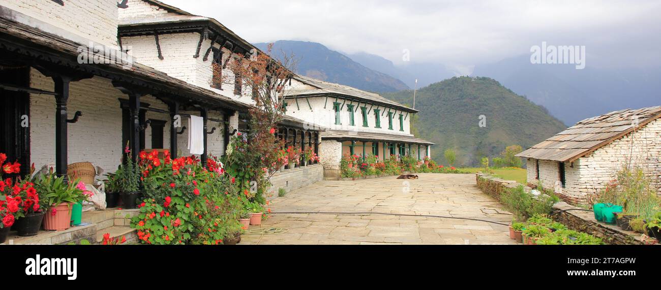 Old Gurung houses in Ghandruk, Nepal Stock Photo - Alamy