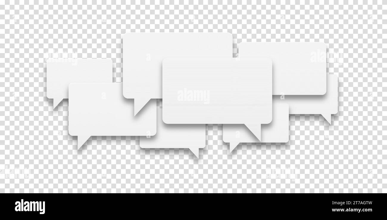 Set of speech bubbles icons. White speech bubbles on a transparent background. Communication ...