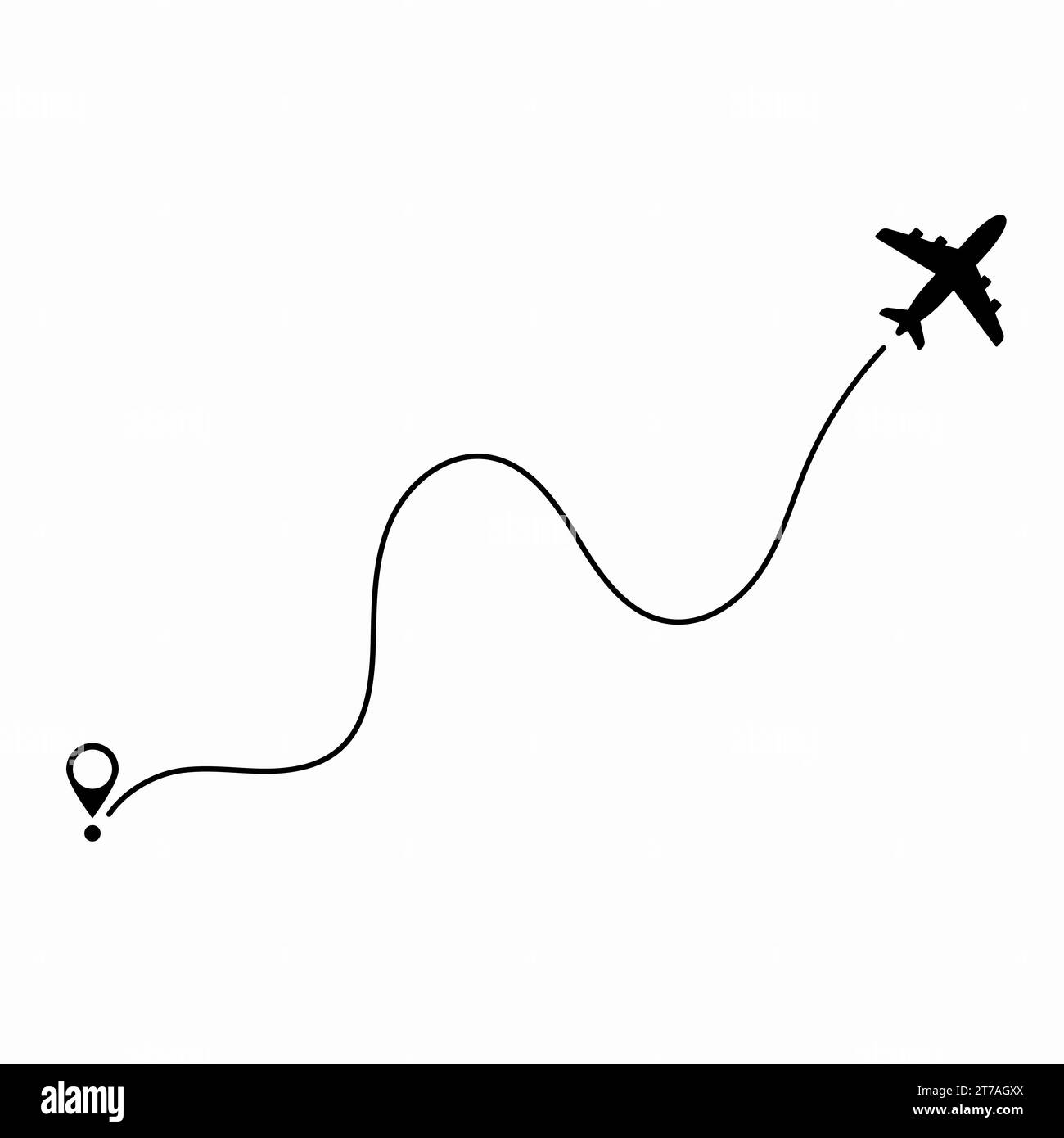 Airplane route plane path. Travel concept. Aircraft tracking. Vector ...
