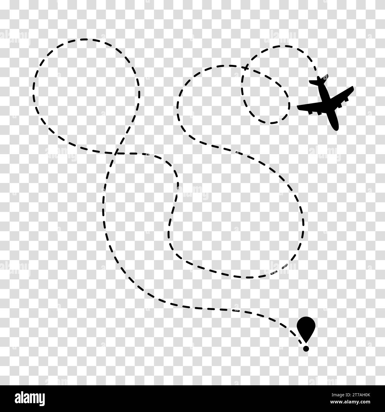Airplane route plane path. Travel concept. Dotted path airplane ...