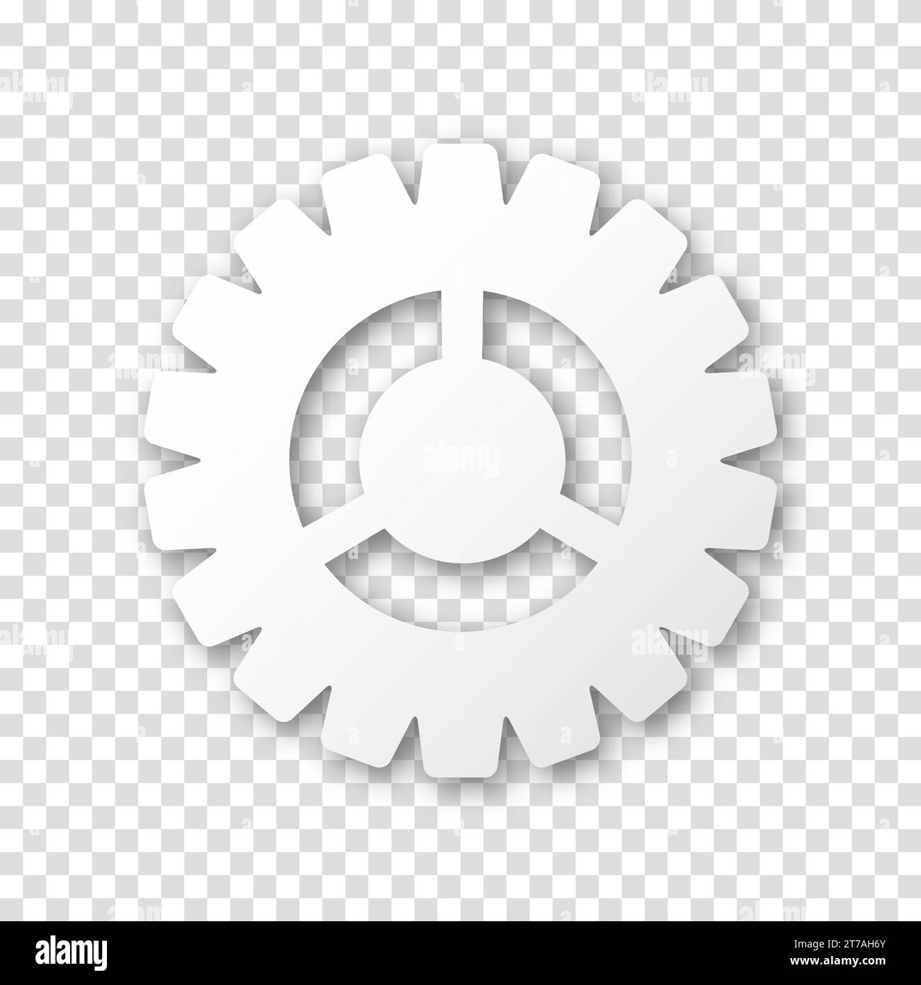 Gear icon, flat design. Machine sprocket gear icon. Realistic vector ...