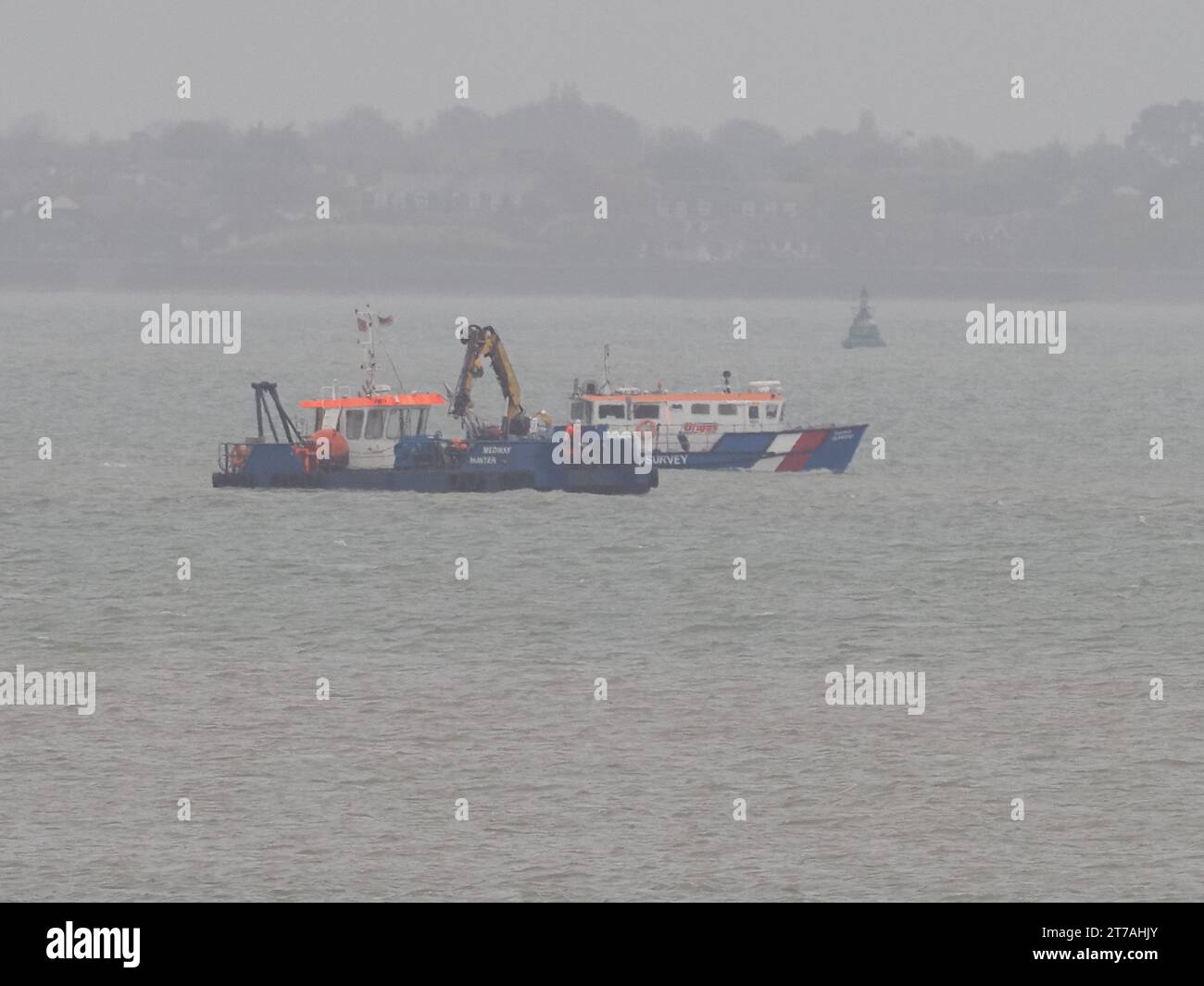 Sheerness, Kent, UK. 14th Nov, 2023. Multiple bright orange 'Danger ...