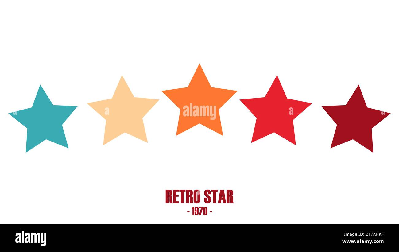 Retro 5 star icon. Customer feedback concept. Vector 5 token points ...