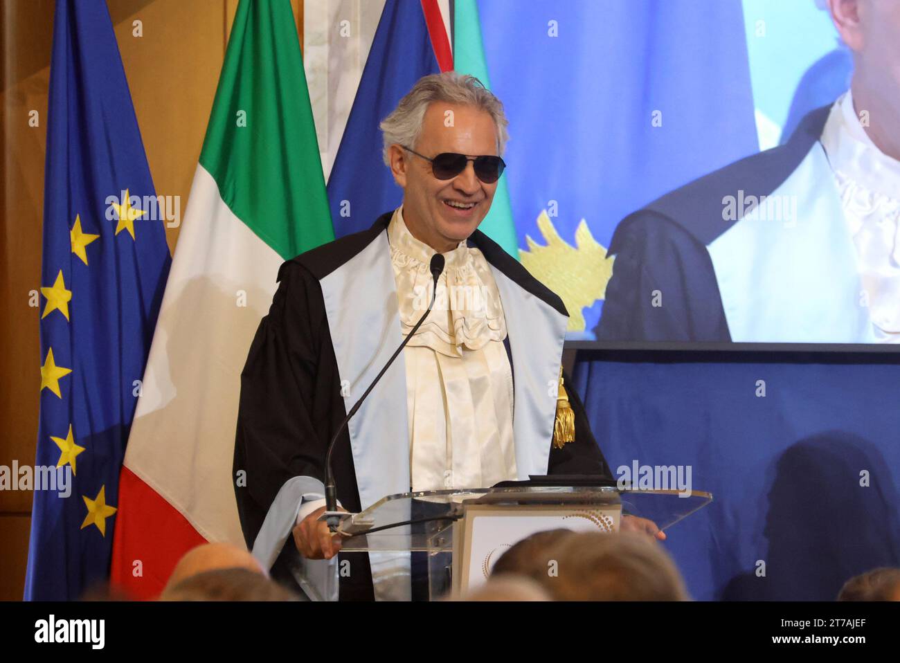 Naples, Italy. 14th Nov, 2023. Naples Honorary degree to Andrea Bocelli ...
