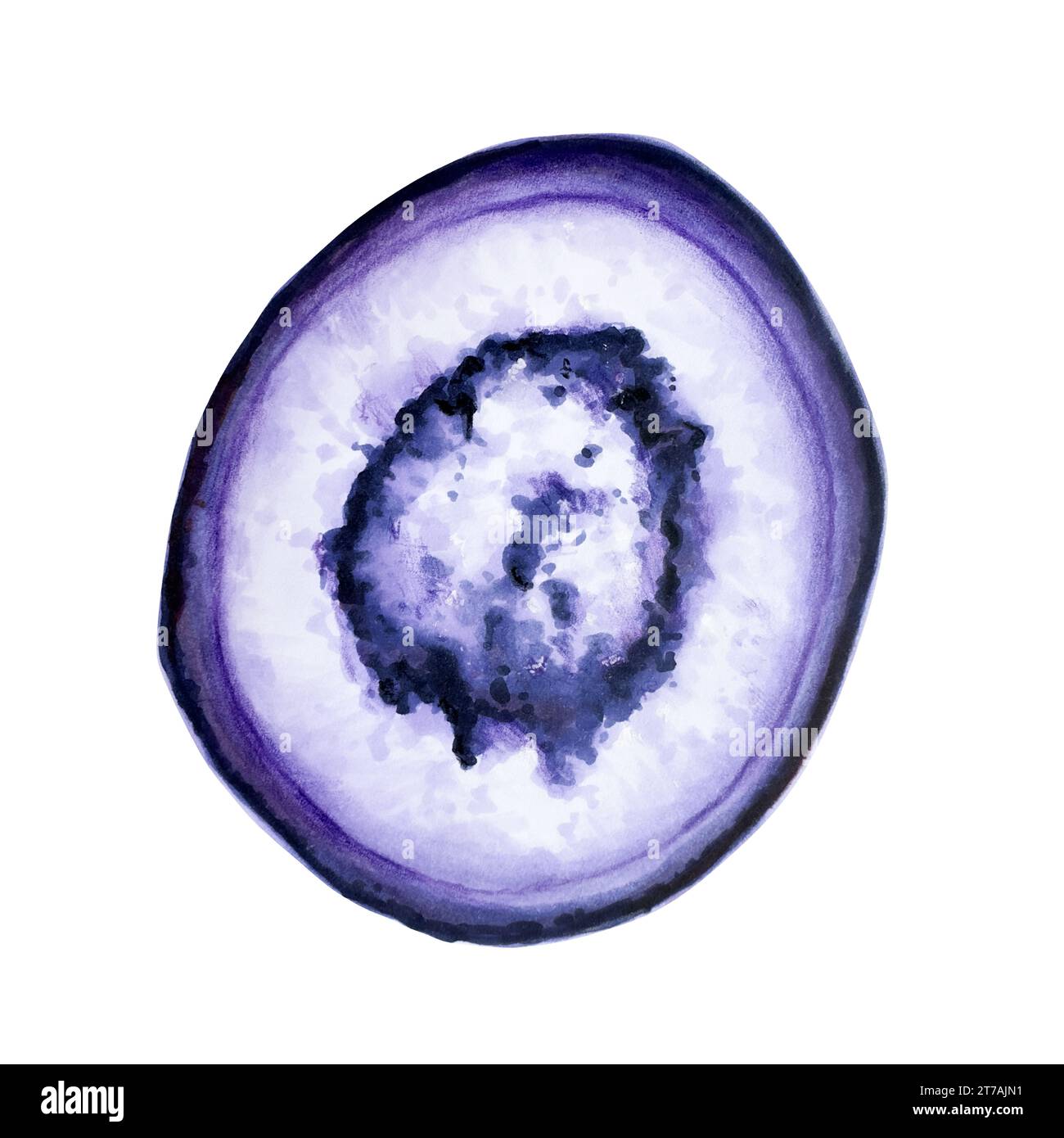 Hand drawn gemstone marker illustration in watercolor style. Agate and ...