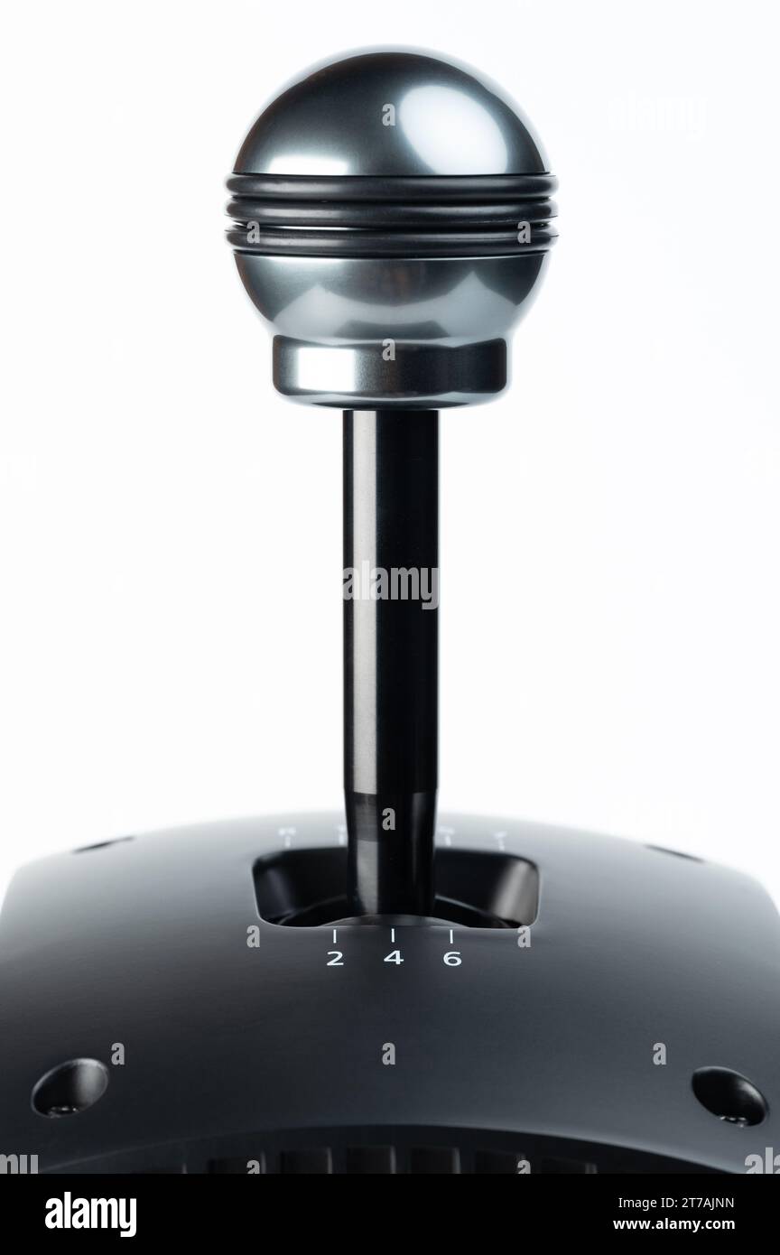 Gearshift handle with sphere knob isolated on white studio background ...