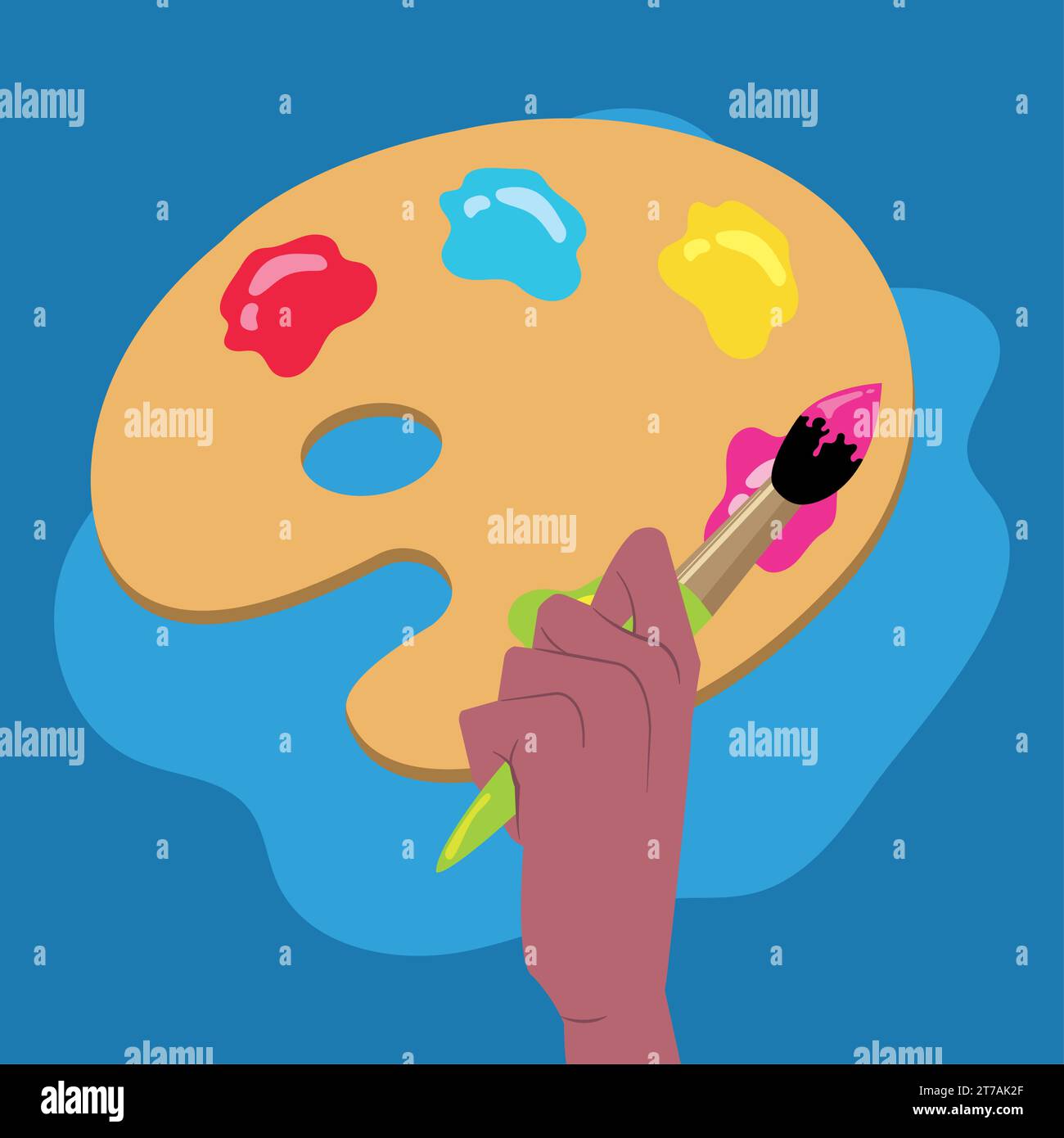 Artist profession concept Palette and brush Vector Stock Vector Image ...