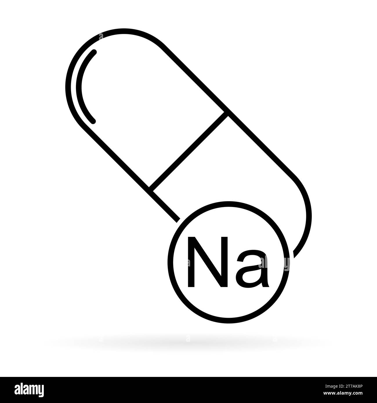 Mineral Na icon stroke, healthy medicine pill supplement symbol ...