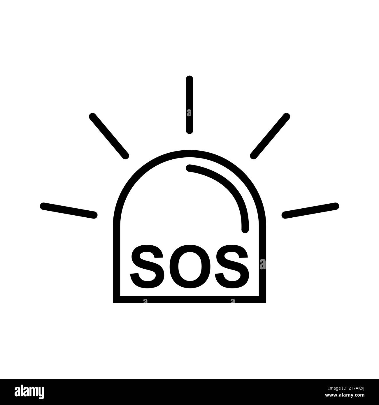 SOS help icon, safety support alert flat design, save vector ...