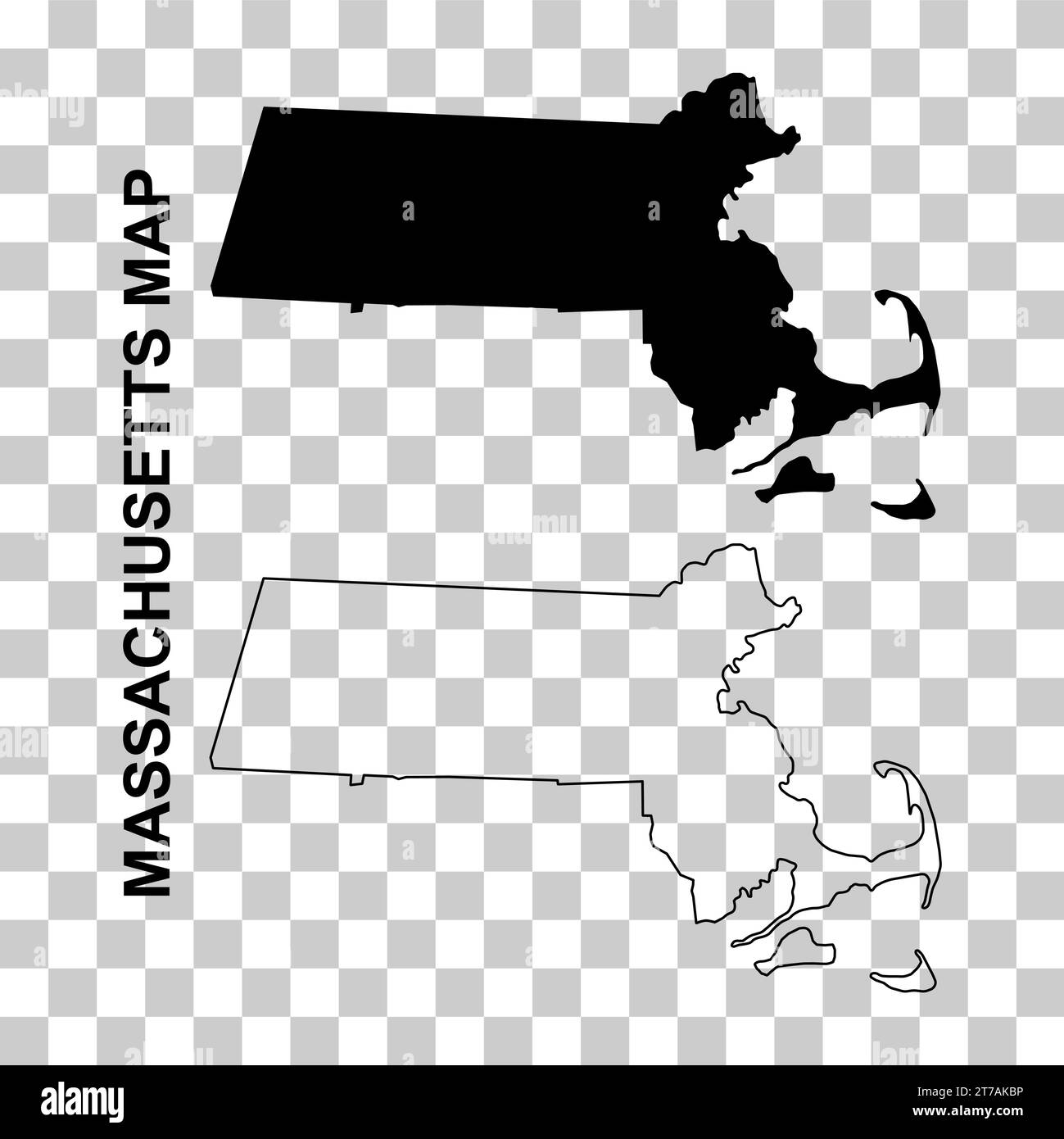 Set of Massachusetts map, united states of america. Flat concept icon ...