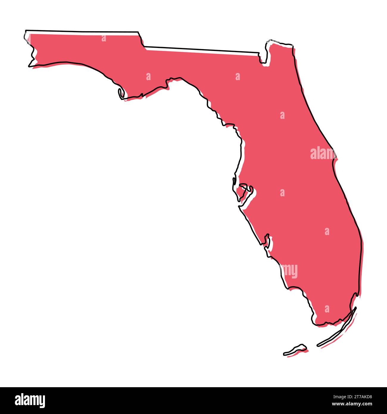 Florida map shape, united states of america. Flat concept icon symbol ...