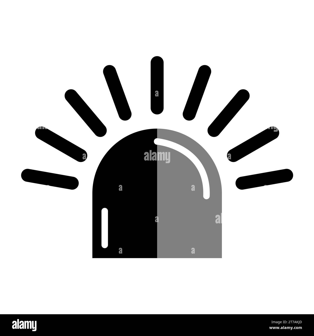 Siren fire alarm sign, signal danger light symbol, ambulance police ...