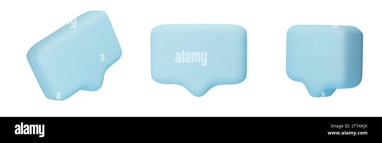 Collection 3d Chat dialogue text. Modern Realistic 3d design. The set ...