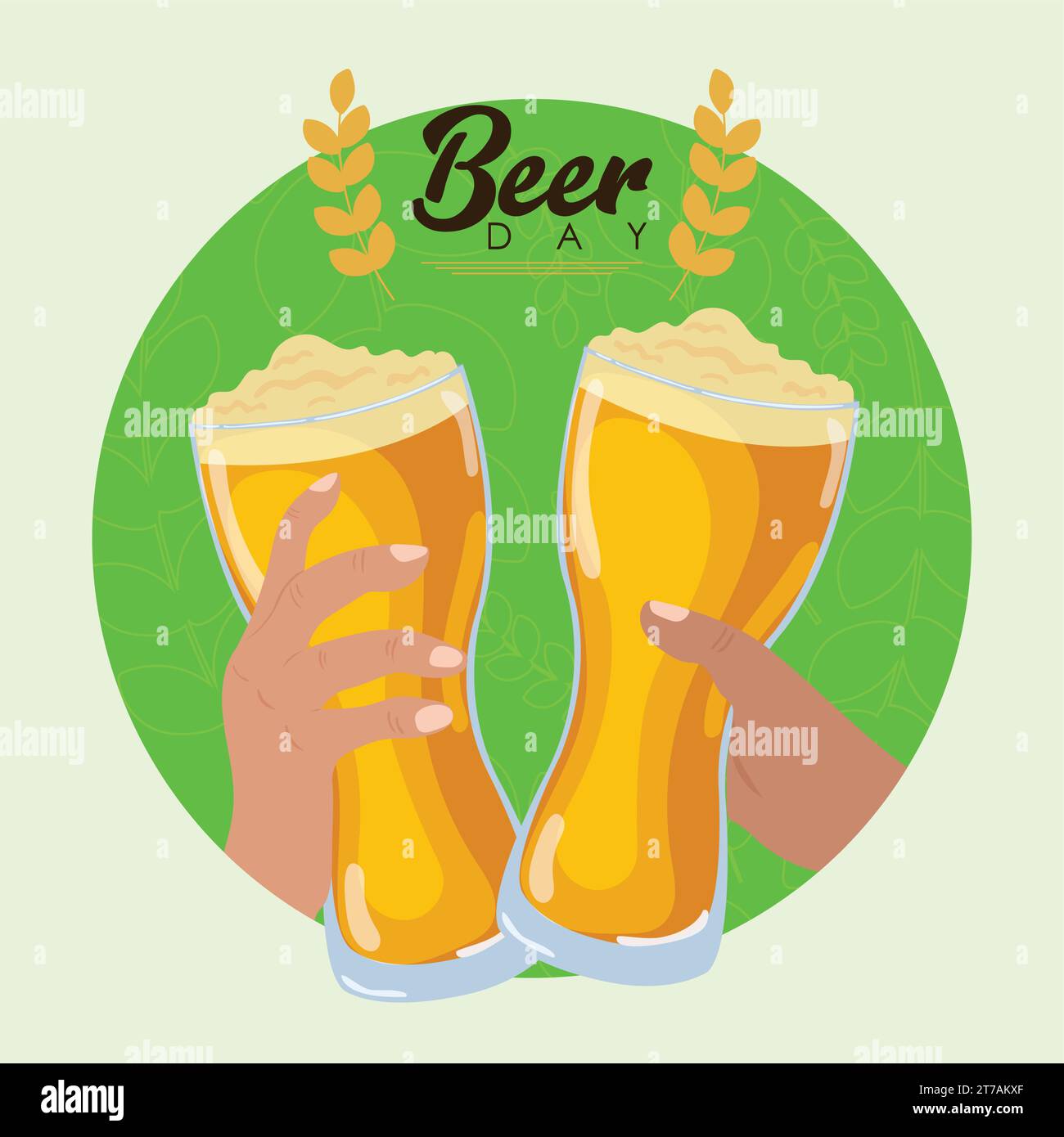 Pair of hands holding beer glasses with foam Vector Stock Vector Image ...