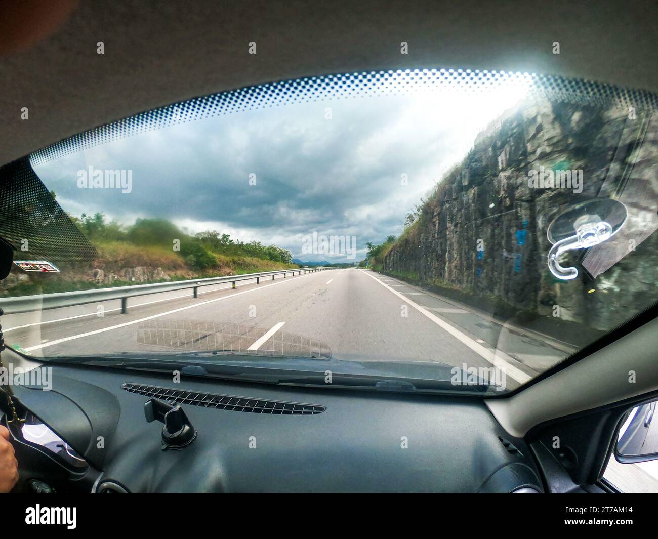 Car driving on a road from the back hi-res stock photography and images ...