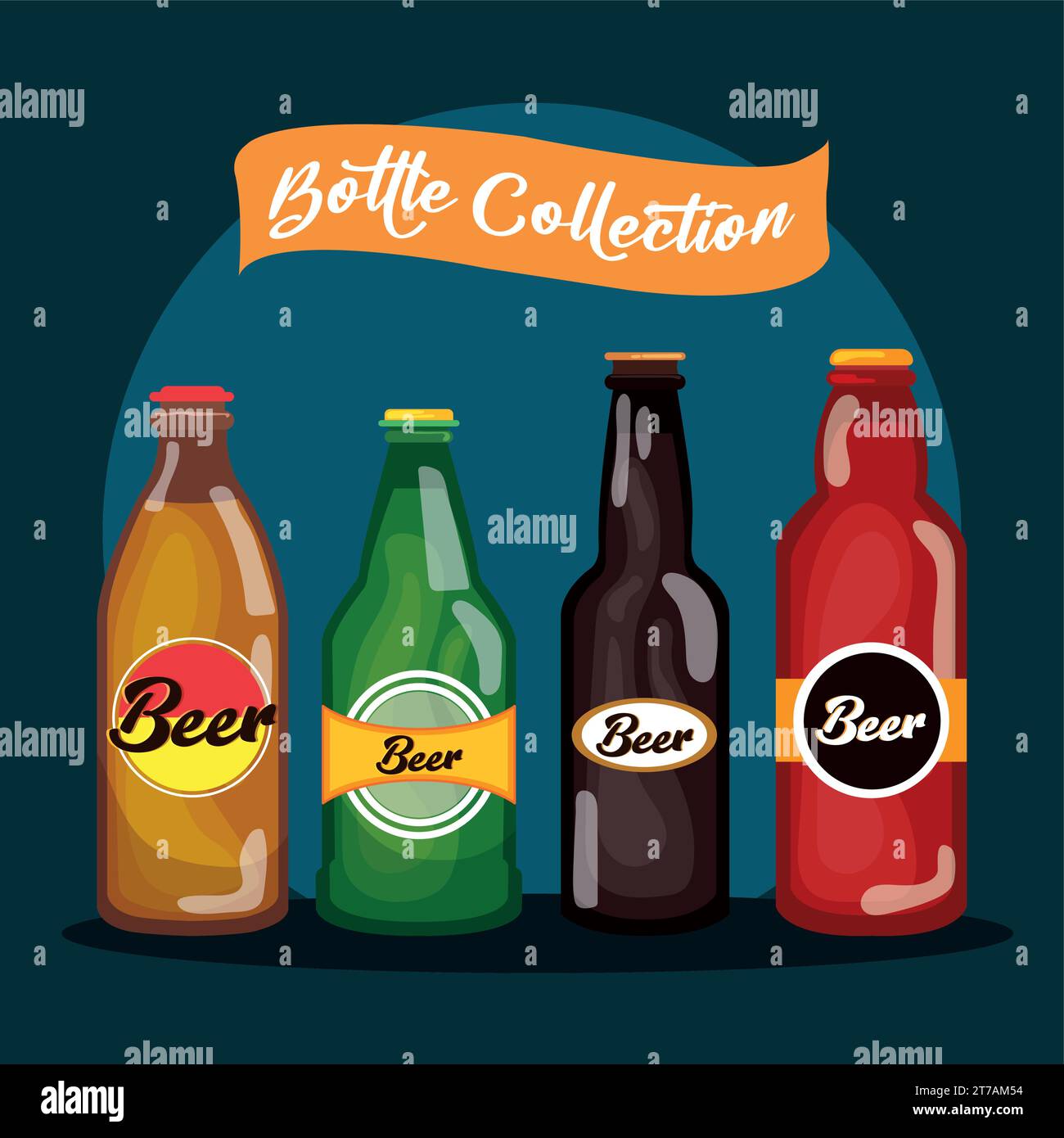 Collection of different beer bottles Vector Stock Vector Image & Art ...