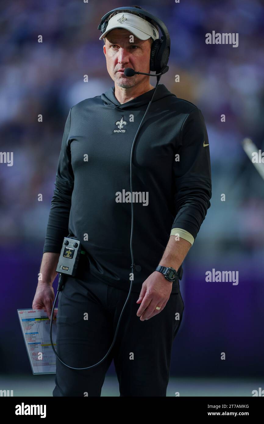 New Orleans Saints head coach Dennis Allen seen during the second half ...