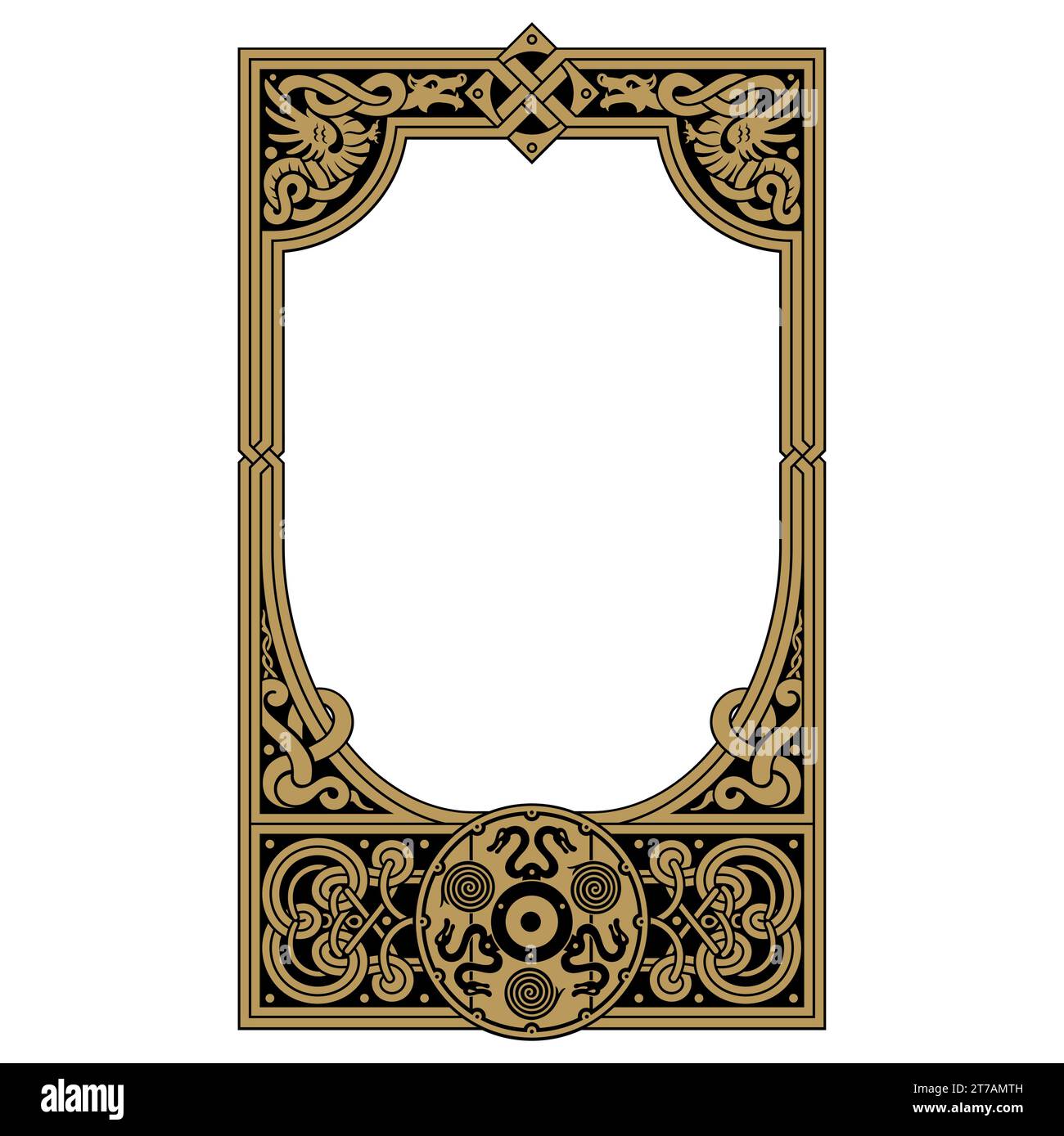 Scandinavian Viking design. Hand drawn frame in Ancient Celtic ...