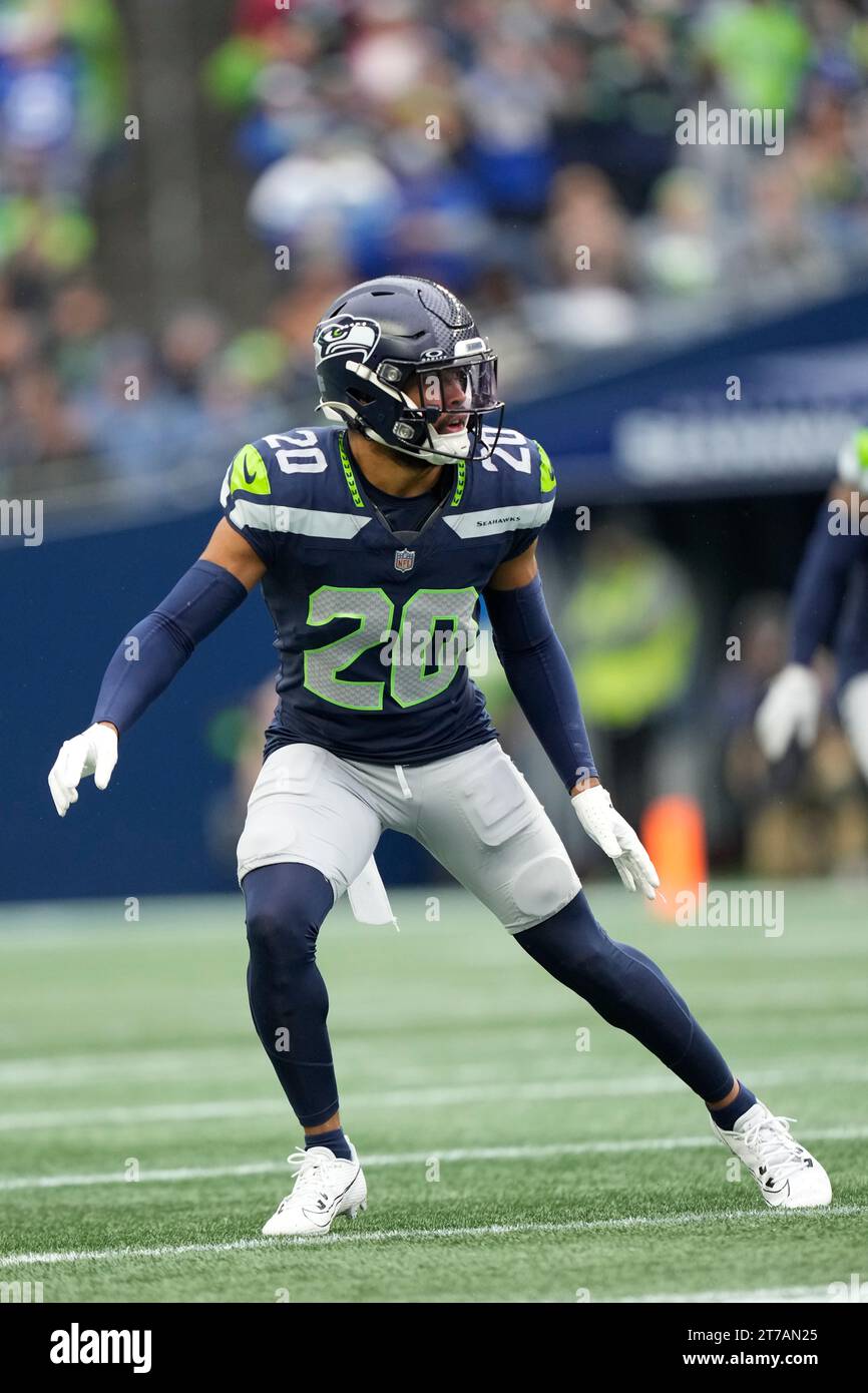 Seattle Seahawks safety Julian Love (20) looks on during an NFL ...