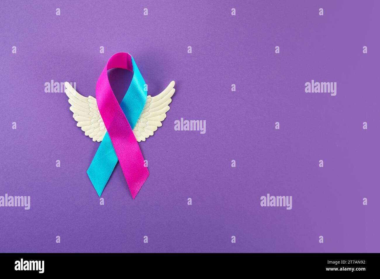 World Prematurity Day with Pink and Blue Ribbon and angel wings Stock ...